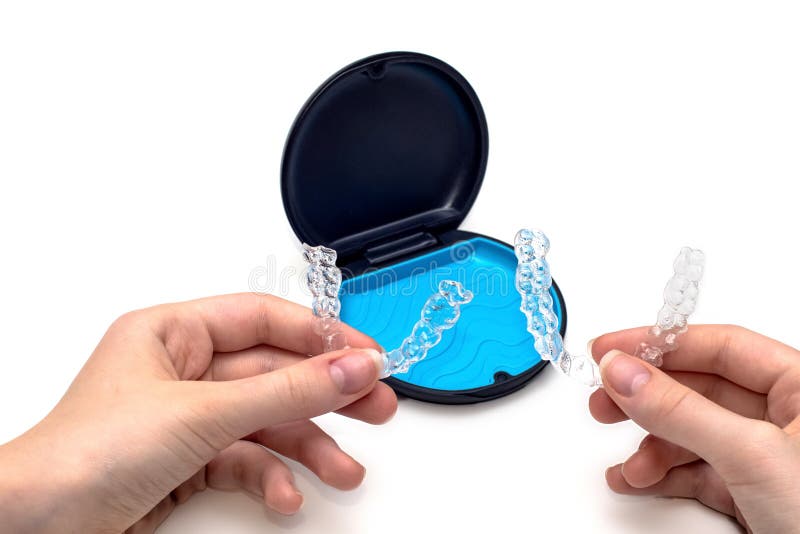 Transparent Aligners and Storage Case. Invisible Braces. Clear Teeth ...
