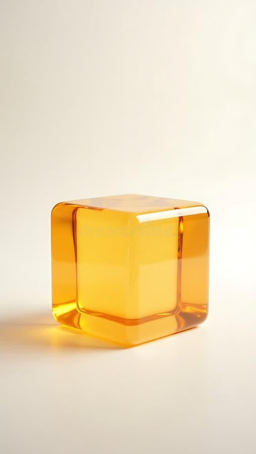 Transparent Amber Colored Square Shape Object with Rounded Edges ...