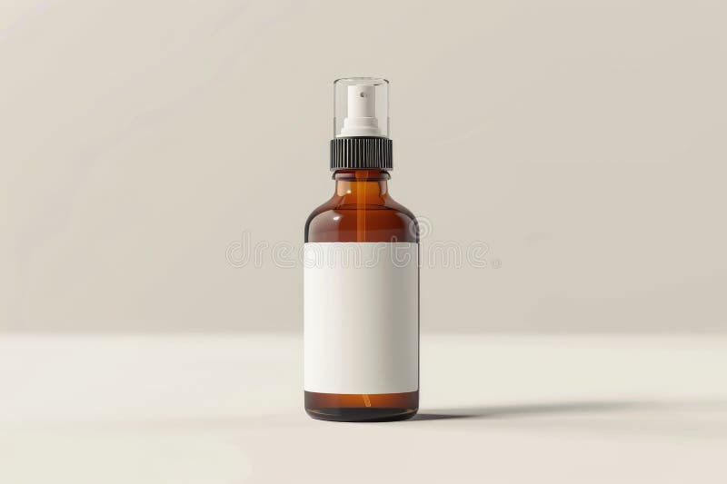 Transparent Amber Spray Bottle with Clear Color Liquid Inside Stock ...