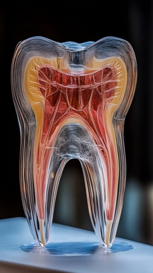 Transparent Anatomical Model of a Tooth on Display, Educational Concept ...