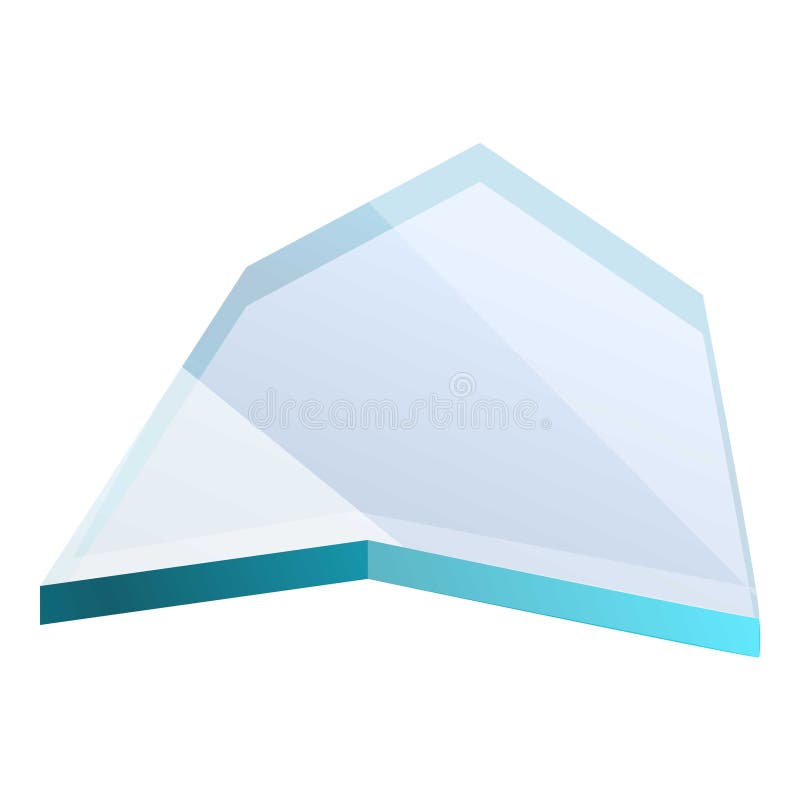 Transparent Aqua Edged Geometric Shape Floating on White Background ...