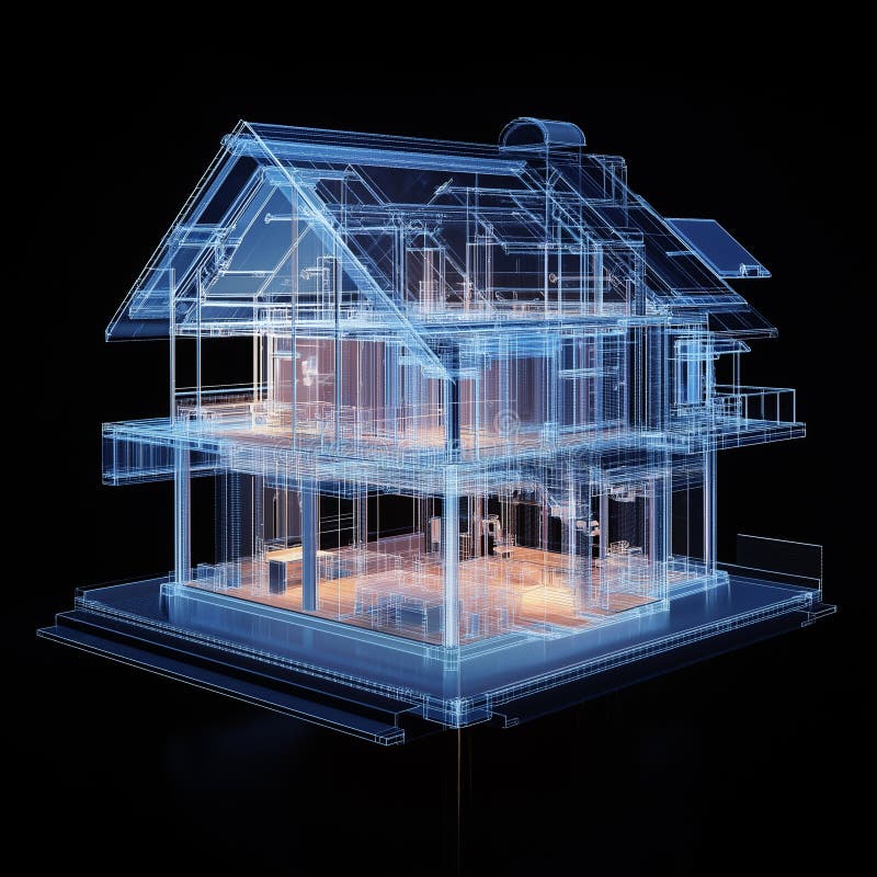 Transparent Architectural Design Showcasing a Modern House with ...