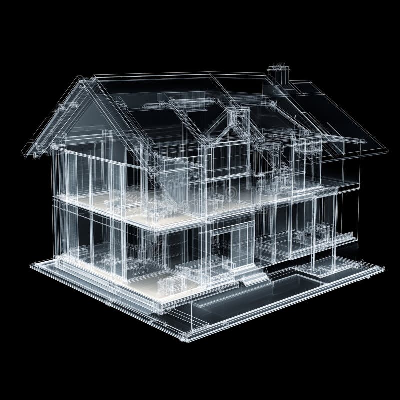 Transparent Architectural Design Showcasing a Modern House with ...