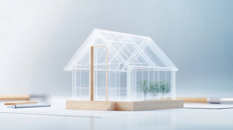 Transparent Architectural Model of Modern Sustainable Home with Indoor ...