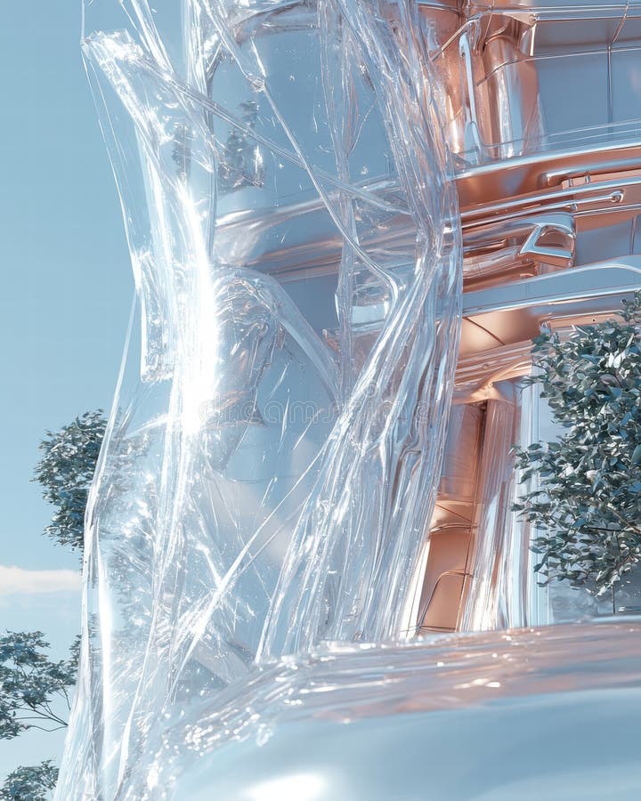Transparent Architectural Structure with Organic Design Elements Stock ...