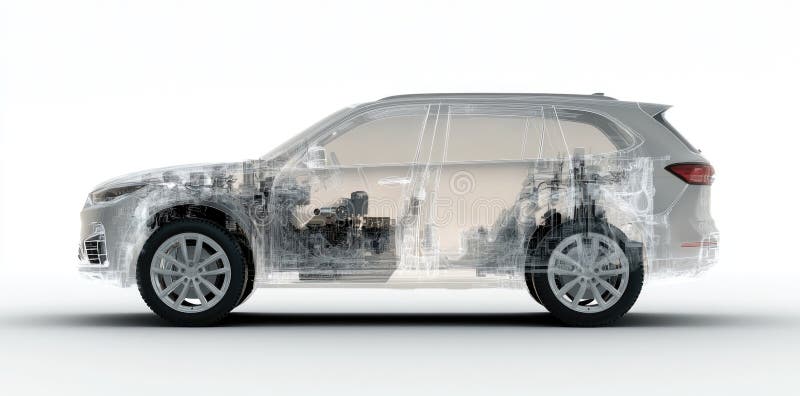 Transparent Auto: Internal Structure, Car Mechanisms, Modern Transport ...