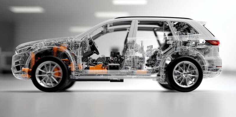Transparent Auto: Internal Structure, Car Mechanisms, Modern Transport ...