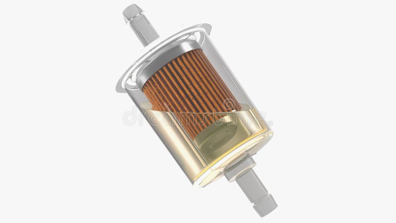 Transparent Automotive Inline Fuel Filter with Caps Stock Illustration ...
