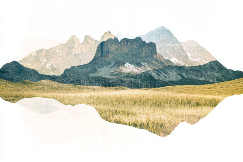 A Transparent Backdrop Showcasing the Mountain Range Stock Photo ...