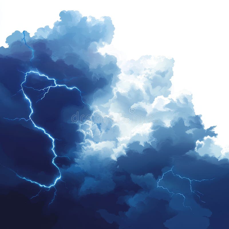 Transparent Background with Abstract Techno Blue Electric Lighting ...