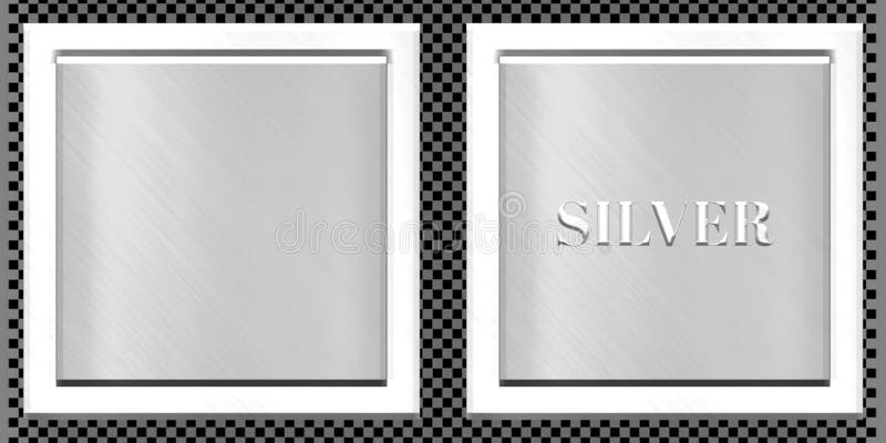 3D Frame Button Silver Coloured Design Stock Image - Illustration of ...