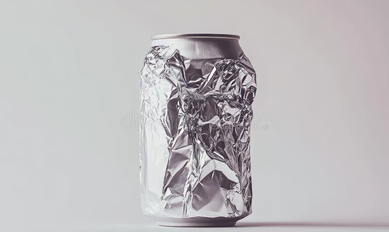 On a Transparent Background, a Crumpled, Empty Soda or Beer Can is ...