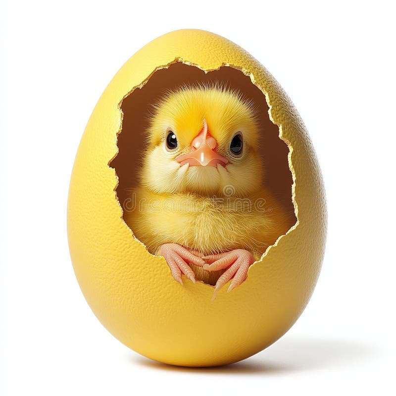 On a Transparent Background, a Cute Baby Chick is Seen Emerging from ...