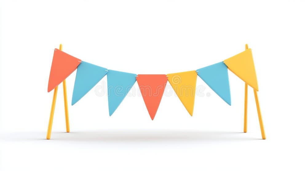 Transparent Background, 3d Birthday Flags Sticker Stock Illustration ...