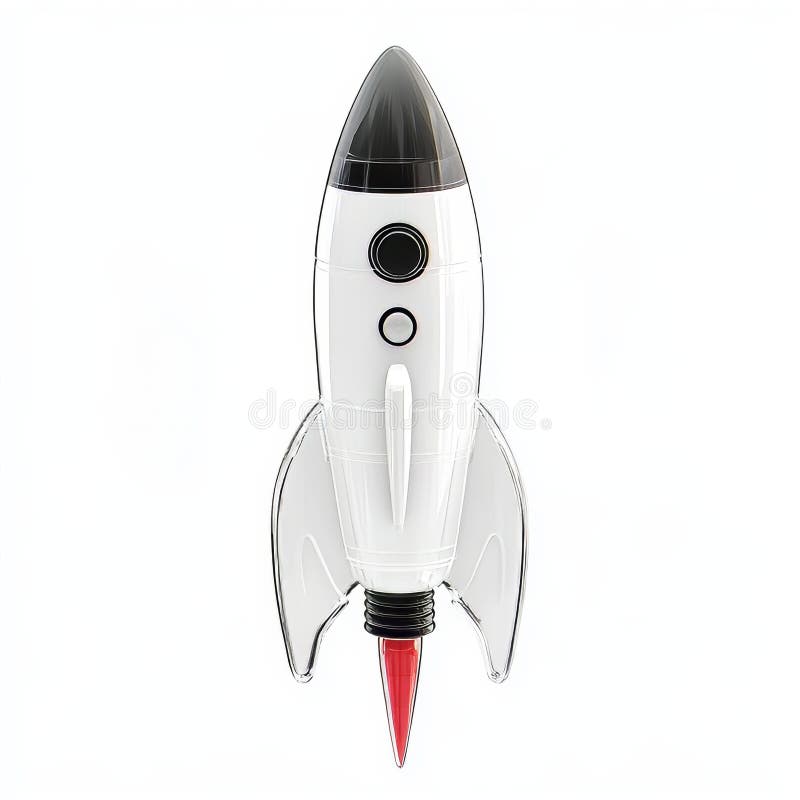 Transparent Background, 3D Crystal Glass Rocket Icon Stock Sticker ...