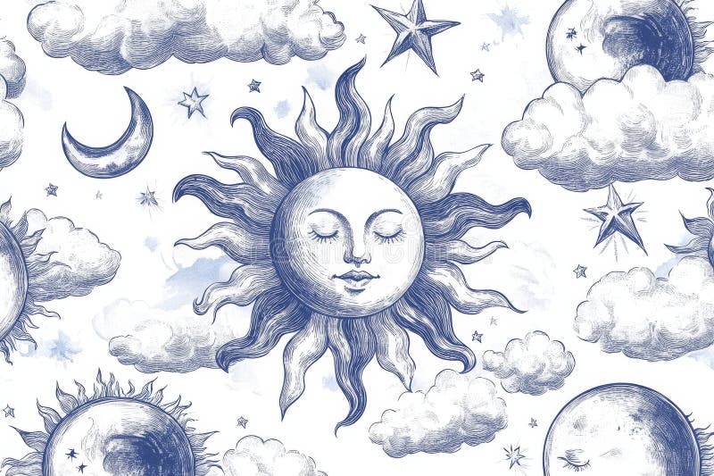 A Transparent Background Design Featuring a Celestial Pattern ...