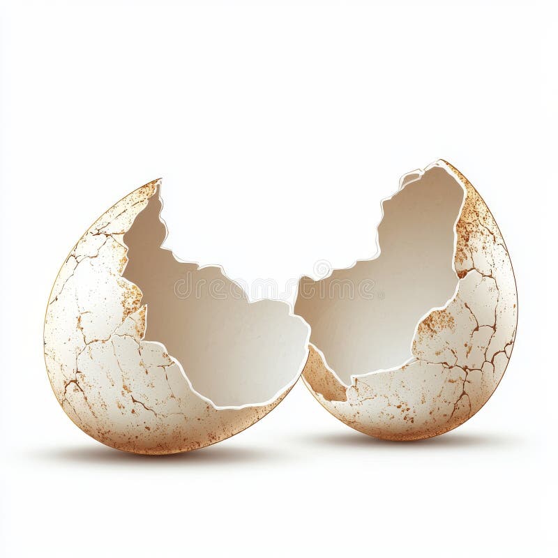 A Transparent Background Features Broken Brown Eggshells Alongside ...