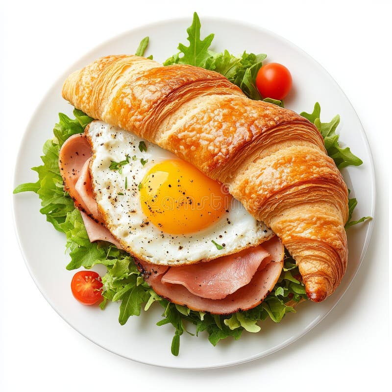 A Transparent Background Featuring a Breakfast Croissant Filled with ...