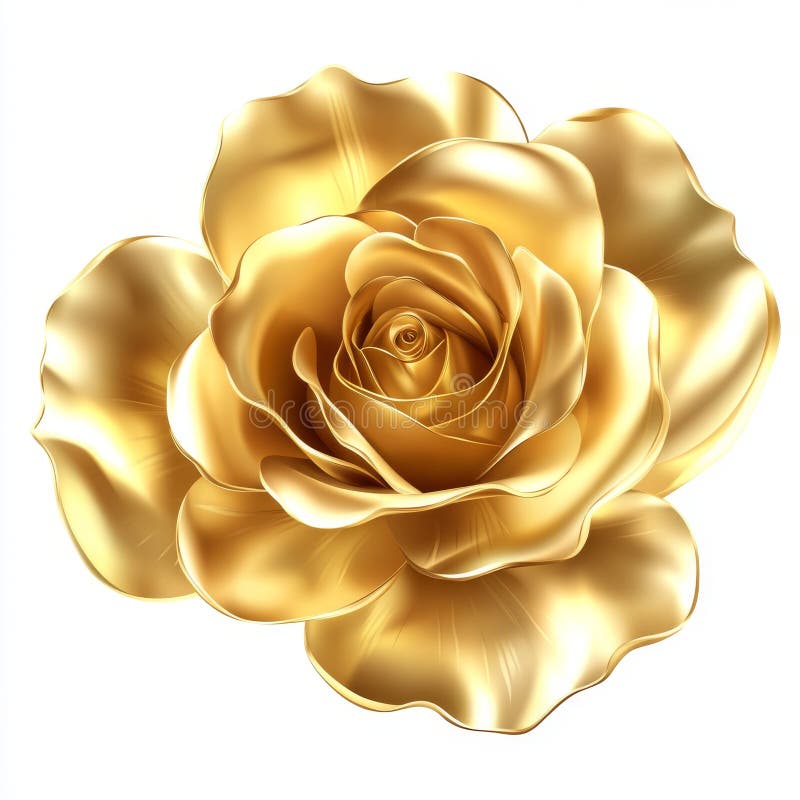 A Transparent Background Featuring a Golden Rose Flower, Generated ...