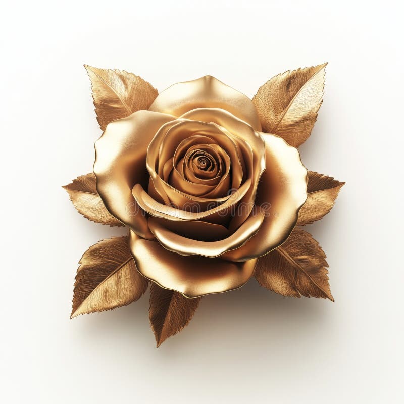 A Transparent Background Featuring a Golden Rose Flower, Produced by ...