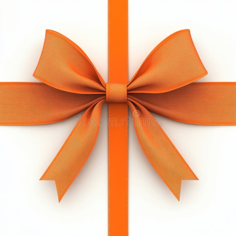 A Transparent Background Featuring an Orange Gift Ribbon with a Bow ...