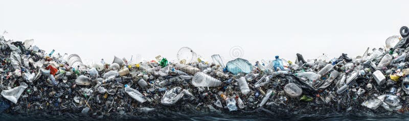 On a Transparent Background, Garbage is Thrown into a Polluted Ocean ...