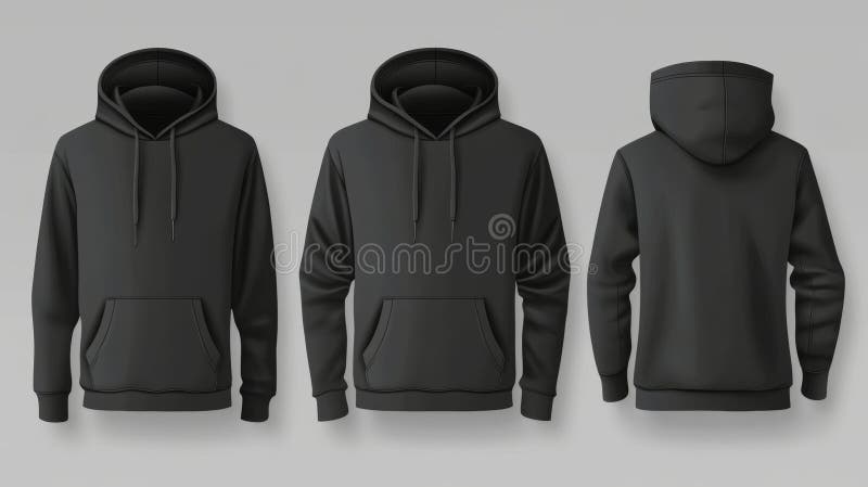 A Transparent Background Image File Featuring a Black Hoodie, Showing ...