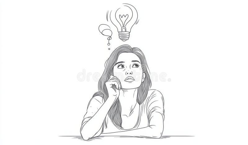 Thinking Person Line Drawing Stock Illustrations – 6,392 Thinking ...