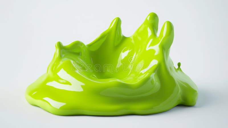 A Transparent Background with an Isolated Splash of Fresh Green Paint ...