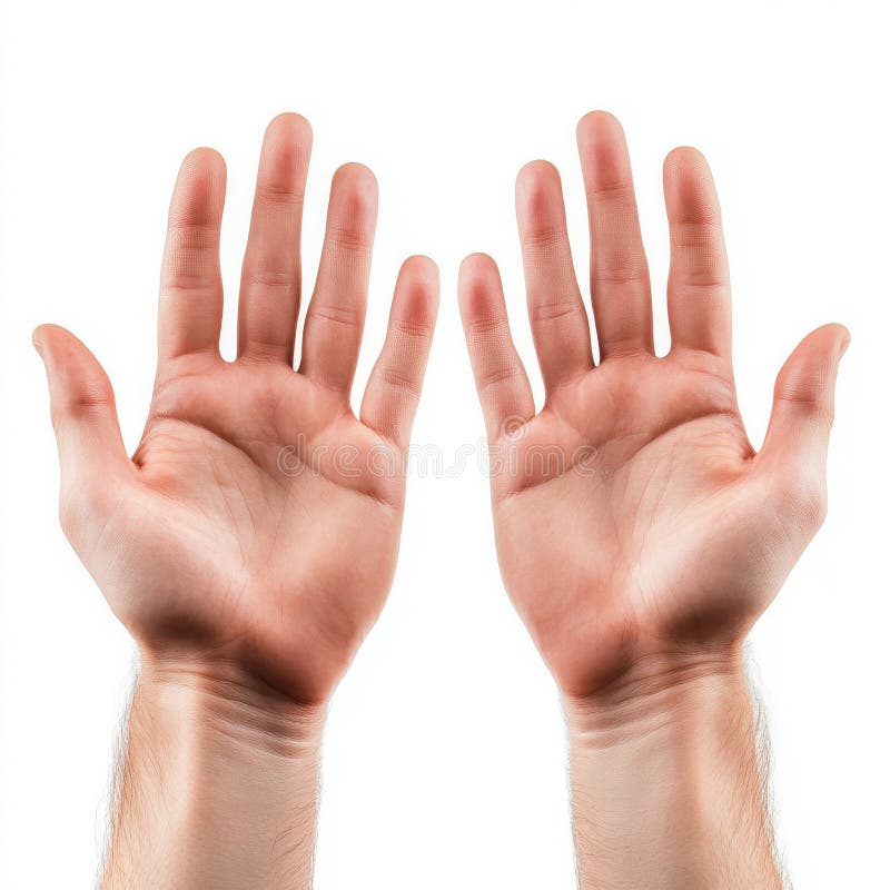 On a Transparent Background, Male Hands Open Their Palms Stock Image ...