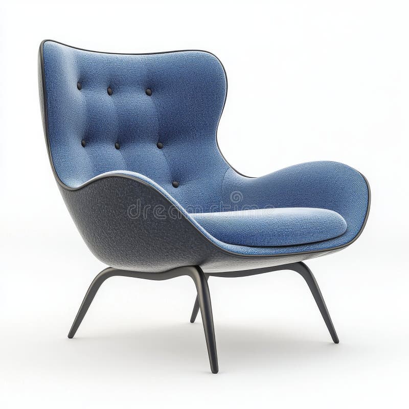 Transparent Background with Modern Blue Chair Stock Photo - Image of ...
