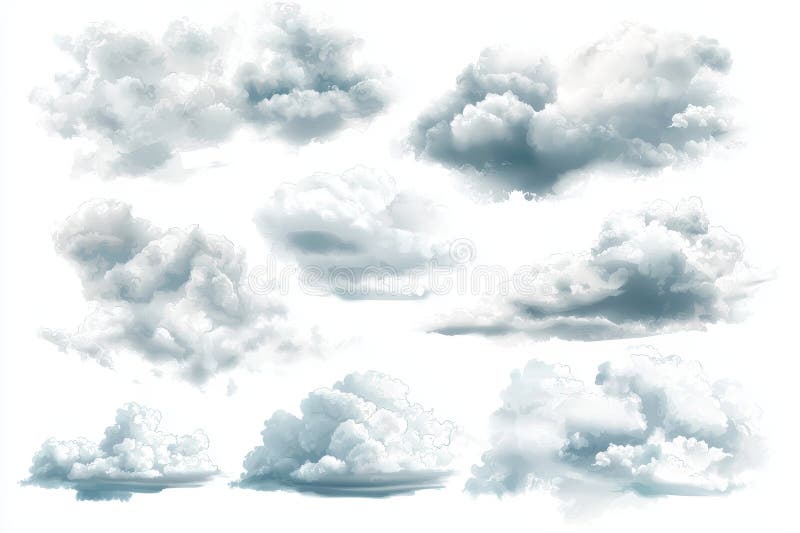 On the Transparent Background, a Modern Realistic Isolated Cloud is ...