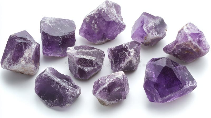 On a Transparent Background, a Natural Purple Amethyst Gemstone is ...