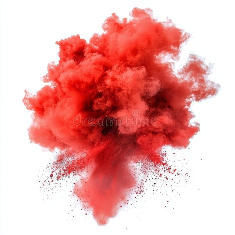 On a Transparent Background, a Red Smoke Explosion is Isolated. Stock ...