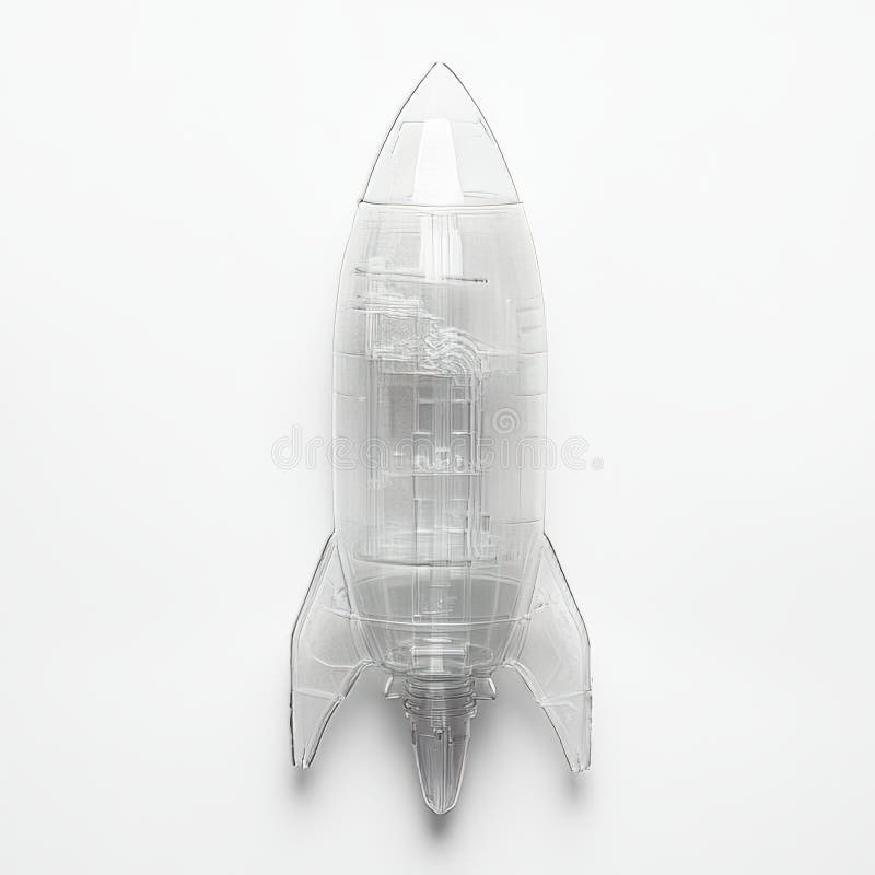 3d Crystal Glass Sticker Rocket Icon Transparent Background Stock ...