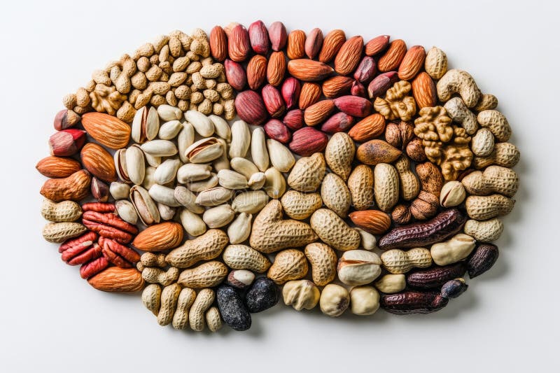 Transparent Background with Seeds and Nuts Representing the Human Brain ...