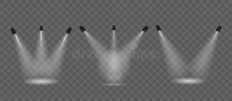 Transparent Background Set of Stage Spotlights for Lighting Effects ...