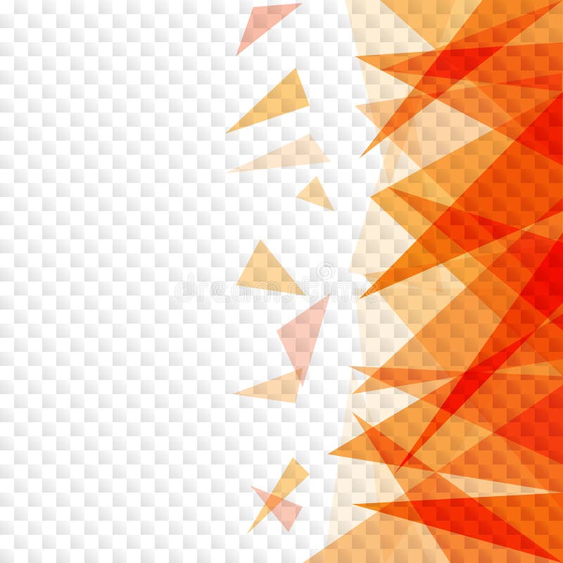 Red and Orange Polygonal Pattern in Transparent Background Stock Vector ...