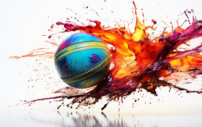 Transparent Background: Vibrant Colors on Cricket Hardball -Generative ...