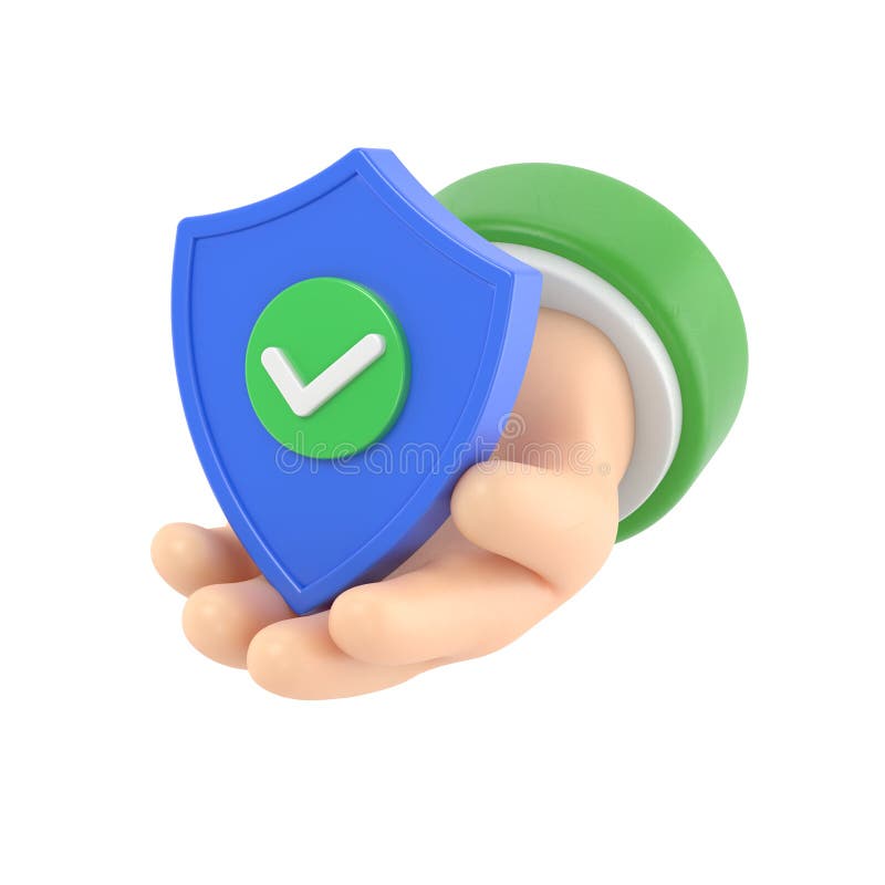 Transparent Backgrounds Mock-up.3D Hand Holding Security Shield and ...
