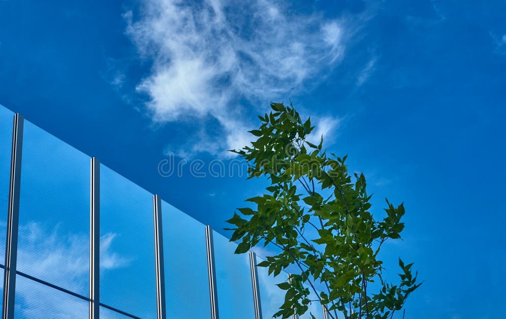 Transparent Baffle Against the Blue Sky Stock Image - Image of plastic ...