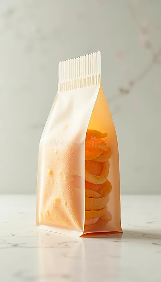Transparent Bag with Orange Cookies, Modern Packaging, Minimalistic ...