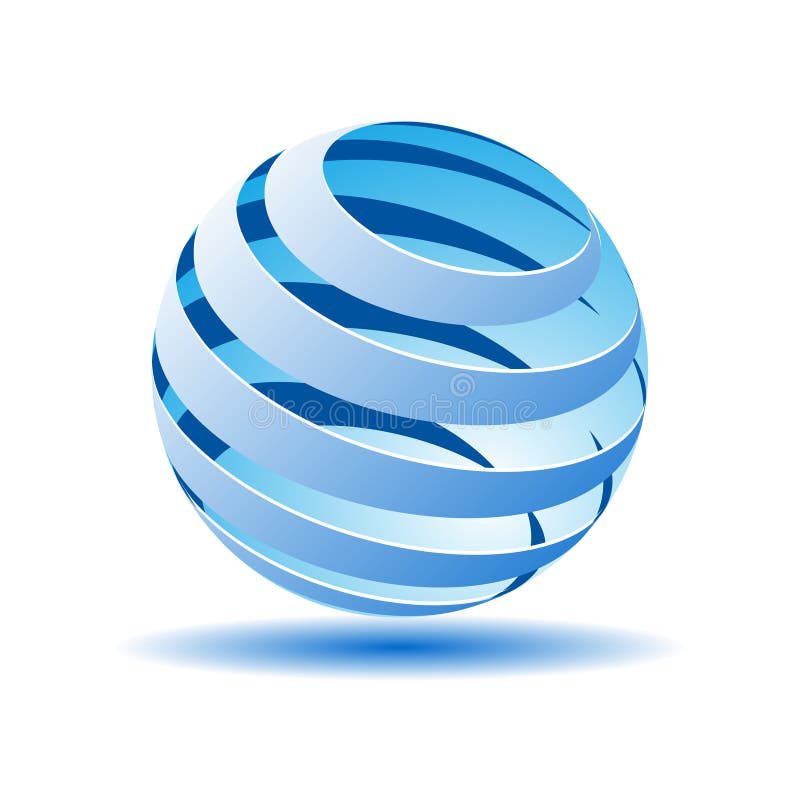 Transparent Ball with Blue Lines in 3D. Vector Illustration Stock ...