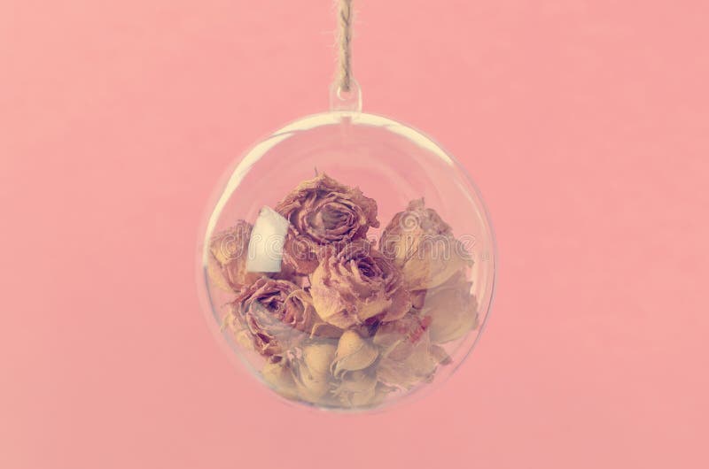 Transparent Ball with a Dried Roses Inside Stock Image - Image of ...