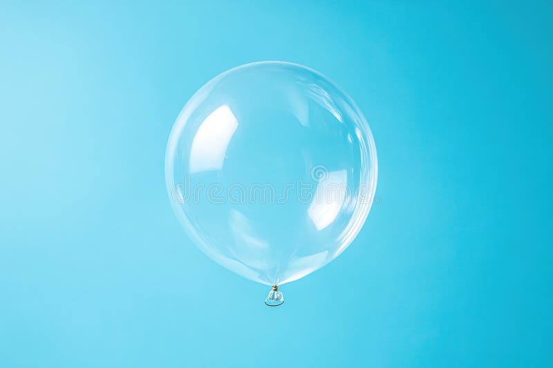 Transparent Balloon Floating on Blue Background Stock Image - Image of ...