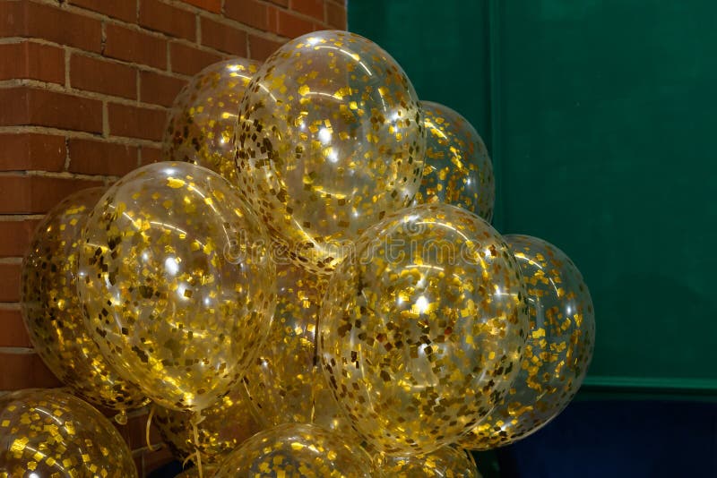 Transparent Balloons with Confetti in the Interior Stock Image - Image ...