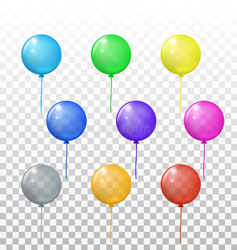 Transparent balloons set stock vector. Illustration of glossy - 77389634