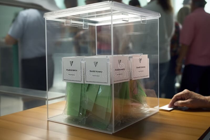 Transparent Ballot Box, with Several Votes Inside. Ai Generated Stock ...