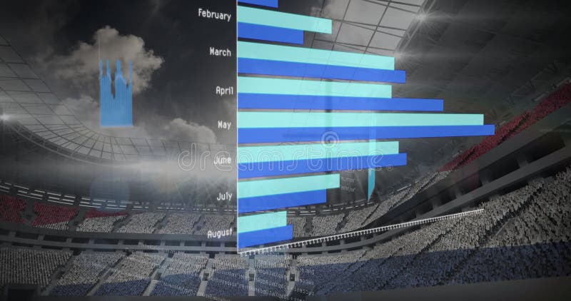 Transparent Bar Chart Overlay Showing Data in Sports Arena, with ...