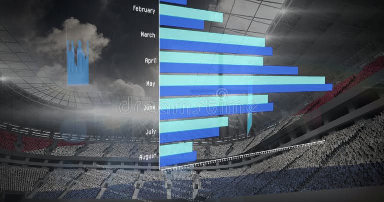 Transparent Bar Chart Overlay Showing Data in Sports Arena, with ...